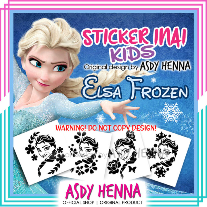 Sticker Henna Stencil Kids Cartoon DIY Elsa Frozen ASDY Henna | Lazada