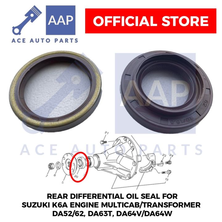 Suzuki K6A Rear Differential Oil Seal Multicab Transformer DA52 DA62 ...