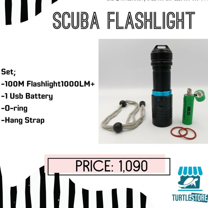 Scuba Mini Flashlight underwater 100m ไฟฉายดำน้ำลึก 100เมตร พร้อมส่งจาก ...