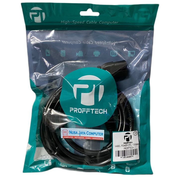 Kabel Power CPU 1.8 Meter Profftech Cable Power PC AC Cord 1.8Meter 1 ...