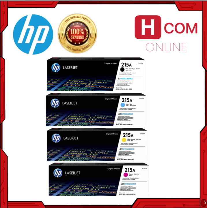 HP 215A BLACK / CYAN / MAGENTA / YELLOW LASERJET TONER CARTRIDGE - W2310A / W2311A / W2312A ...