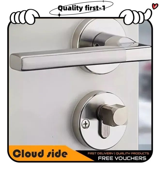Silent Door Handle with Anti-theft Lock Core Inside Main Door Lock Set ...