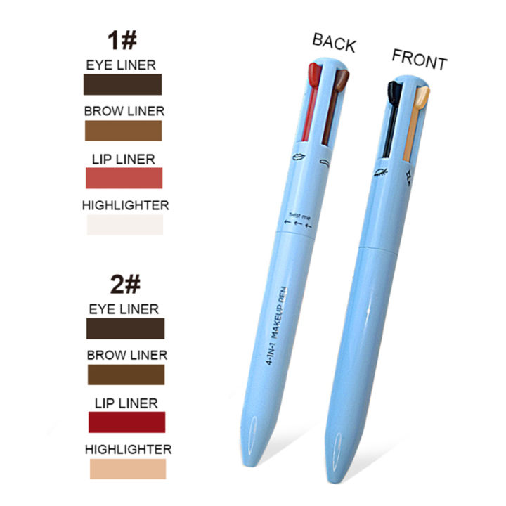 Makeup Pen Waterproof 4 In 1 Long Lasting Cosmetic Pen for Eyebrow ...