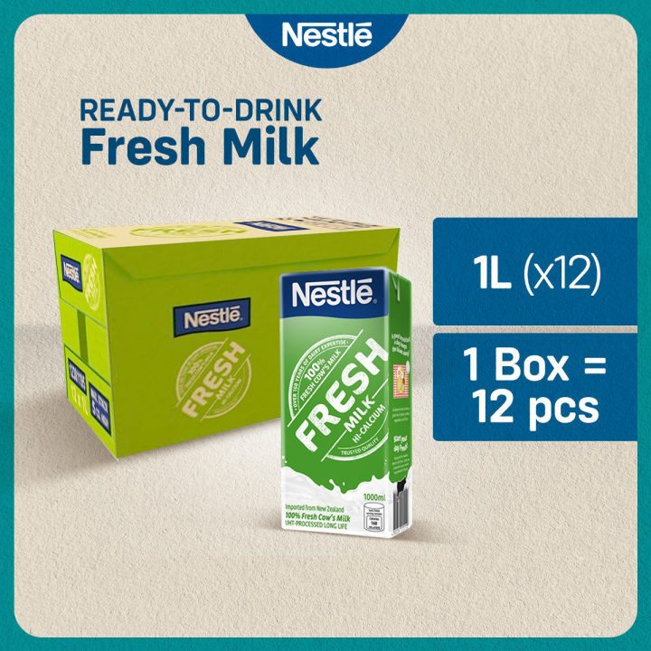 [CASE] Nestle Fresh Milk 1L Hi-Calcium - Pack of 12 | Lazada PH