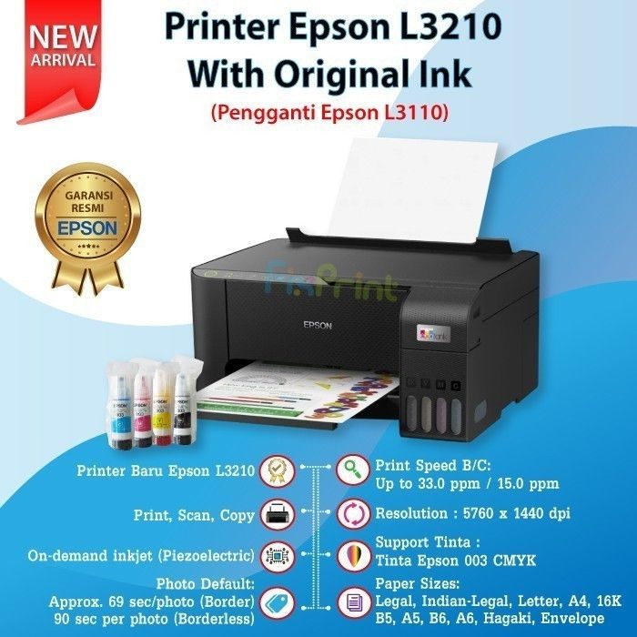 Epson EcoTank L3210 A4 All-in-One Ink Tank Printer - Epson L3210 ...
