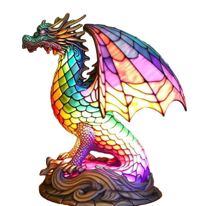venicenight Decorative Table Lamp Vintage Style Dragon Mermaids Design ...