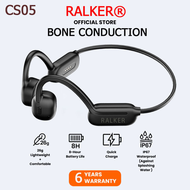 RALKER® CS05 Open-Ear Bone Conduction Wireless headphone Sweat Resistant for Workouts and ...