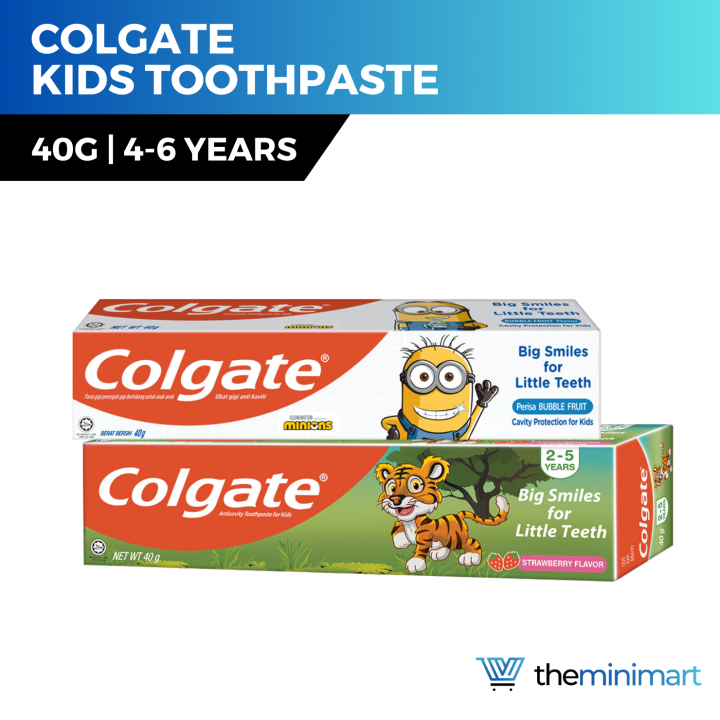 Colgate Kids Toothpaste 40g Kids 2-6 Years - Tiger / Minions / Barbie ...