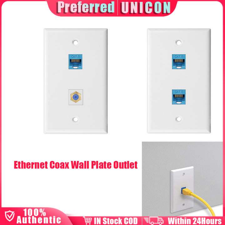 3Types Ethernet Network Wall Outlet Plate Socket with Cat6 Port Coax F ...
