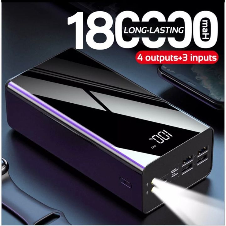 100% Original 180000mAh powerbank Super Fast Charging Powerbank Large ...