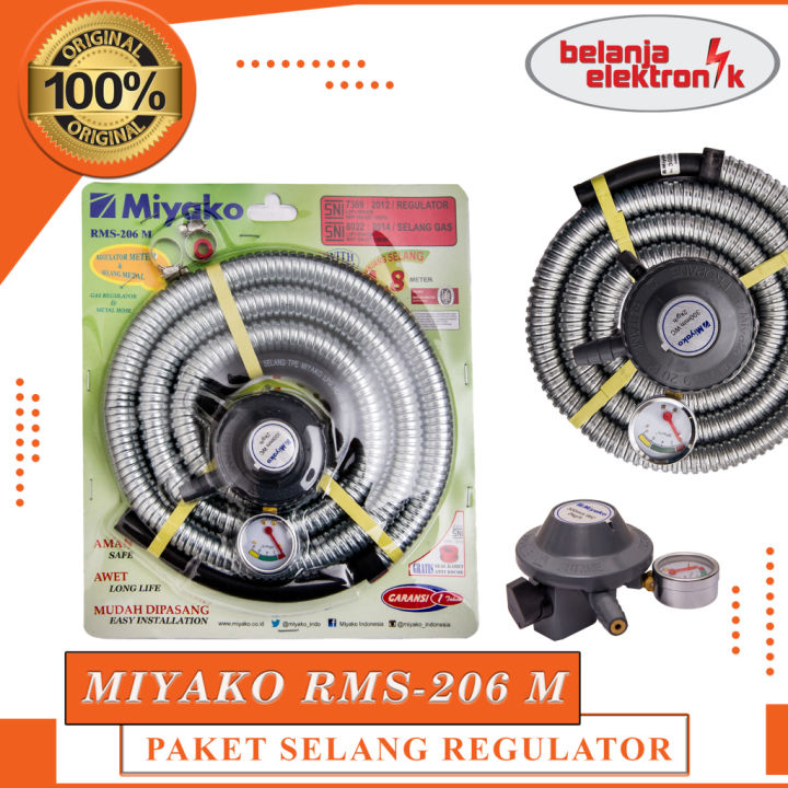 MIYAKO PAKET SELANG REGULATOR GAS + METERAN RMS-206M | Lazada Indonesia