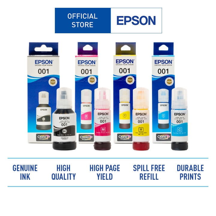 Epson 001 ink bottle (Black/Cyan/Magenta/Yellow) | Lazada Singapore