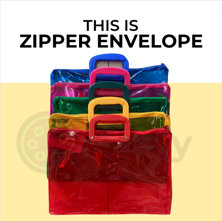 Expandable Plastic Envelope with Zipper Bag AND PUSH lock Fits Long ... Expandable Plastic Envelope with Zipper Bag AND PUSH lock Fits Long ...