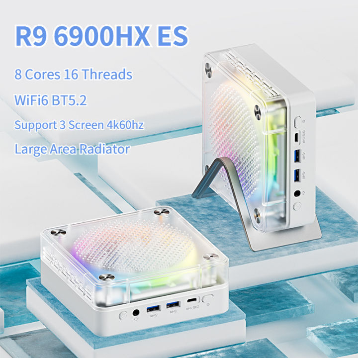 GenMachine R9 6900HX ES RGB Gaming Mini PC มินิพีซี Windows11 Pro 8 ...