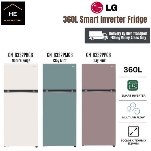 LG 360L Top Freezer Smart Inverter Fridge Refrigerator GN-B332PBGB GN ...