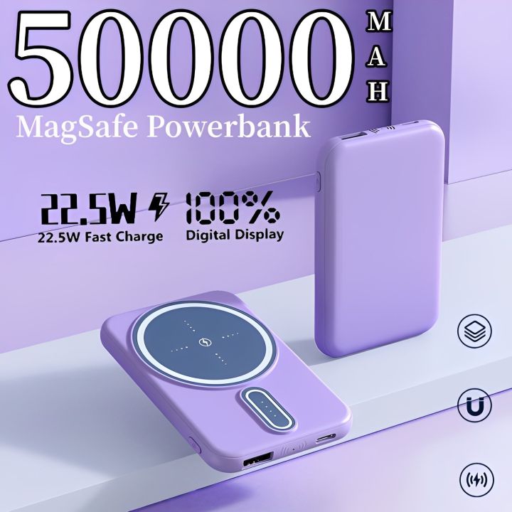 Magnetic original 50000mah powerbank mini pocket power bank fast ...