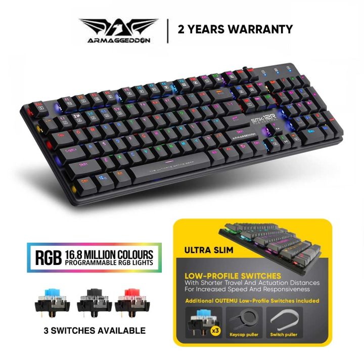 Armaggeddon SMK 12R RGB Kestrel Full Size Mechanical Keyboard |104 Key ...