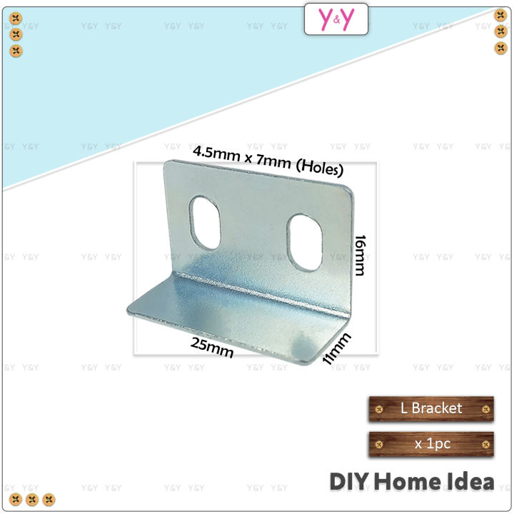 Y&Y Eco 25mm x 16mm x 11mm Furniture Angle Bracket / Drawer Lock L ...