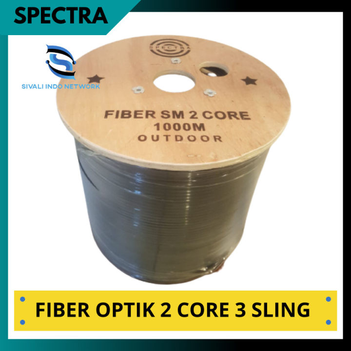 KABEL FO FIBER OPTIK 2 CORE 3 SLING Outdoor 1000 METER Spectra Infinity ...