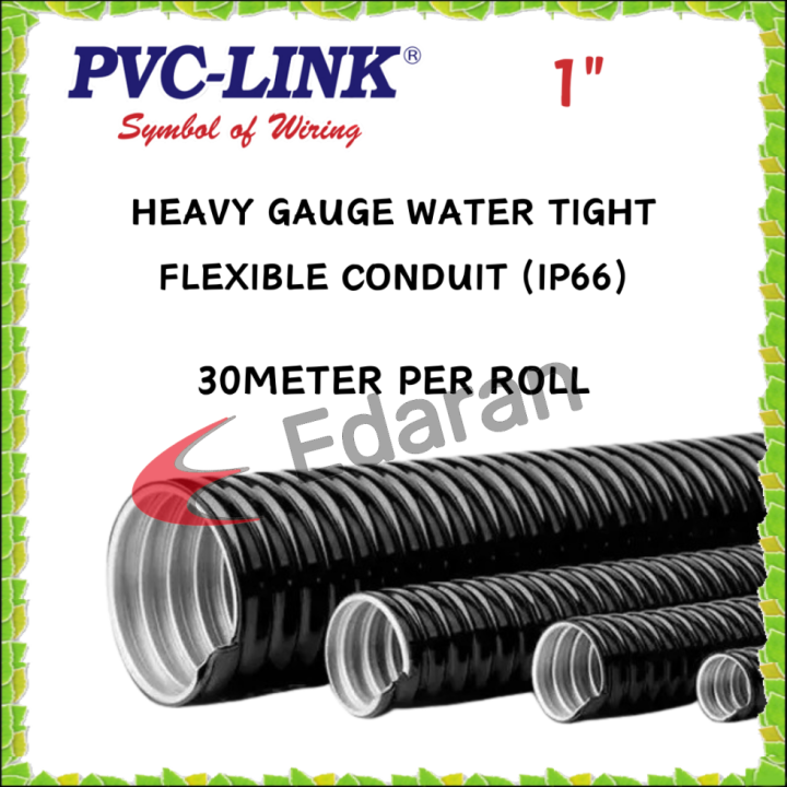 PVC LINK BLACK HEAVY GAUGE WATER TIGHT FLEXIBLE CONDUIT (EF TYPE ...