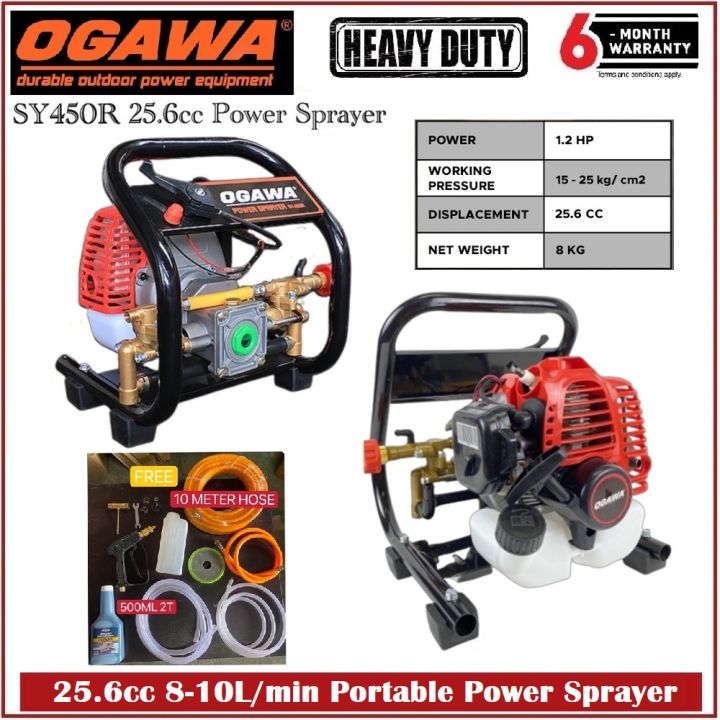 OGAWA 25.6cc SY450R Portable Power Sprayer Pump Free 10meter Hose ...