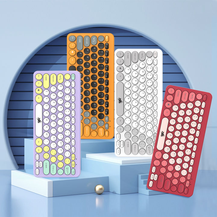 Zeus GK-500 Wireless Keyboard and Mouse 2.4GHz Wireless Retro Cute Slim ...