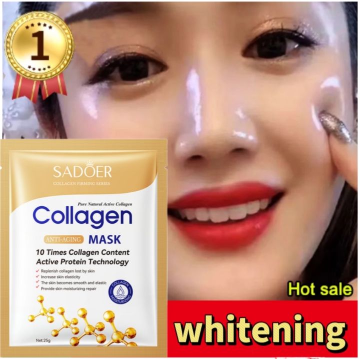 SADOER Collagen Face Mask Anti aging Firming Essence Mask Hyaluronic ...