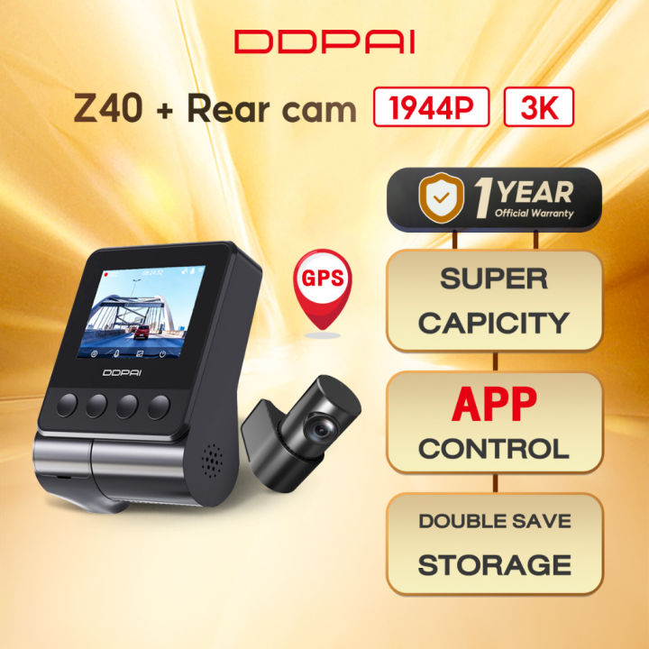 DDPAI Z40 Dash Cam Set With Rear Camera Set 1944p HD GPS 140° 24 Hours Parking Monitor Dashcam ...