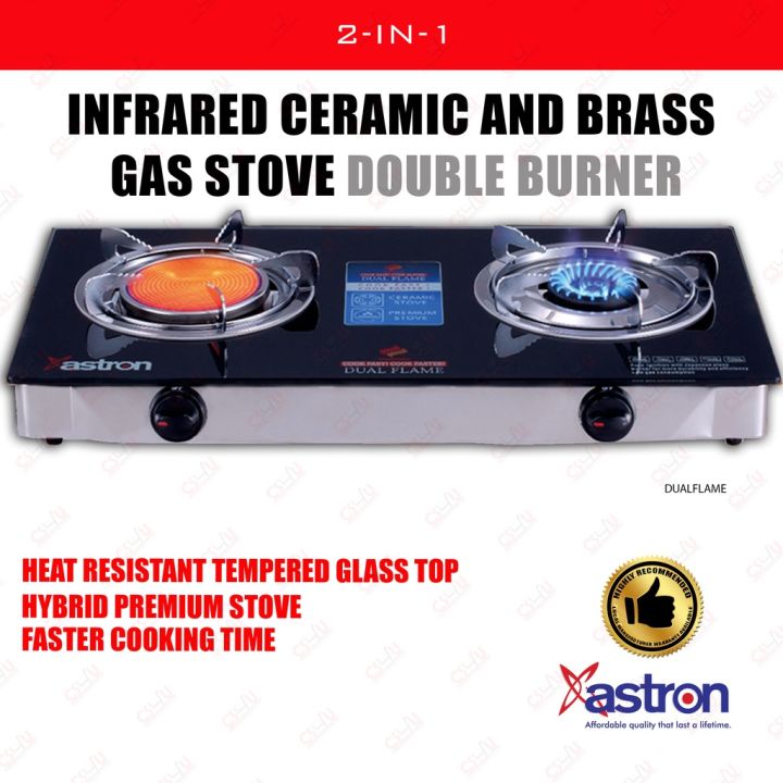 DUAL FLAME (ASTRON) CERAMIC AND BR BURNER GAS STOVE | Lazada PH
