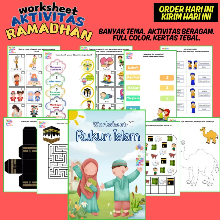Buku Kegiatan Ramadhan Anak TK PAUD SD Aktivitas Agenda Poster Ramadan ...