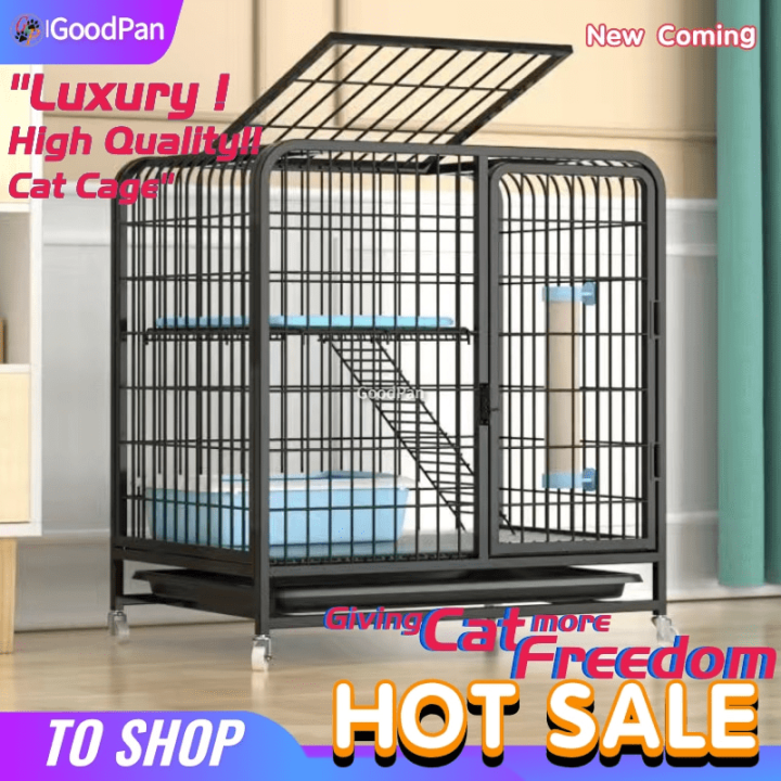 Large Space Cat Cage Cat House Cat Villa (Two-Story) with toilet ...