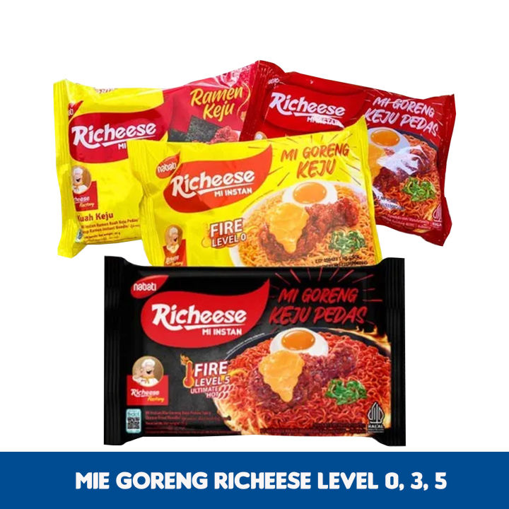 Nabati Richeese Mi Goreng Keju Mie Ramen Extra Hot Isi 5 pcs | Lazada ...