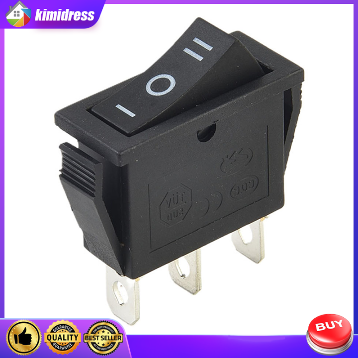 On-Off-On Rectangular Rocker Switch 3 Position SPDT Black For Car ...