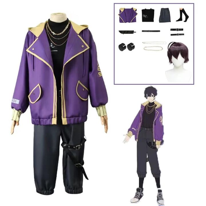 Anime Vtuber Shoto Shxtou Cosplay Costume Men Fancy Party Suit Wig ...