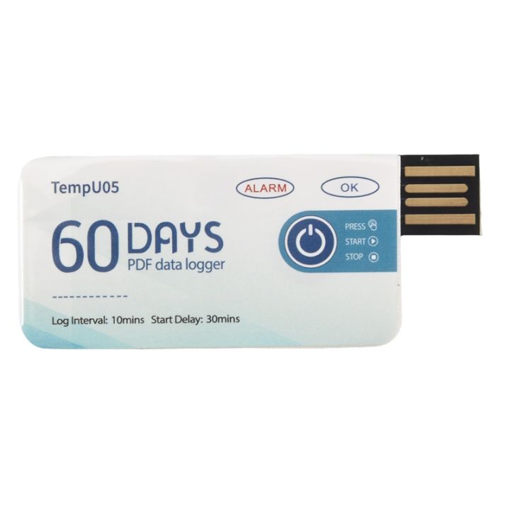 Temperature Data Logger TempU05 60 Days PDF Report Temperature Recorder ...