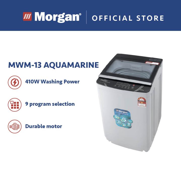 MORGAN MWM-13 AQUAMARINE FULLY AUTO WASHER 13KG WASHING MACHINE | Lazada