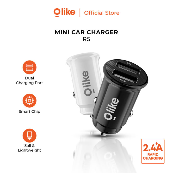 Olike Car Charger 2.4A Dual Output USB R5 | Lazada Indonesia