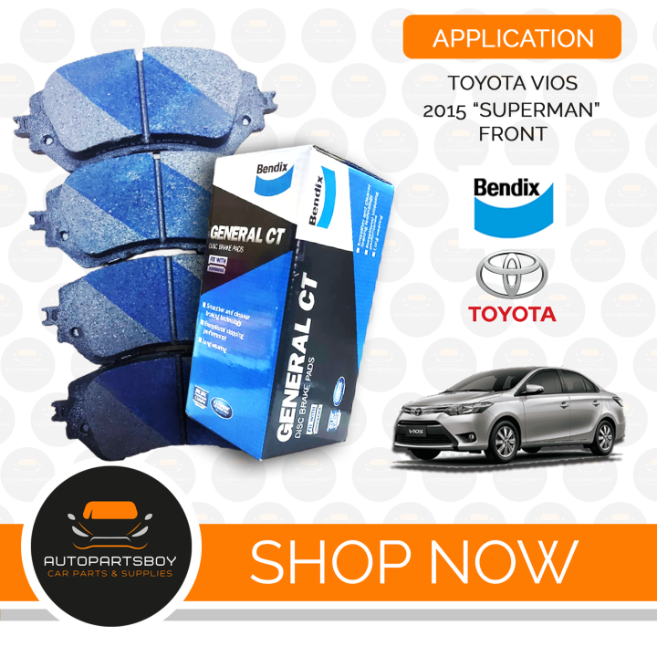 BENDIX BRAKE PAD FOR TOYOTA VIOS 2015UP "SUPERMAN" FRONT (SET FOR 2 ...