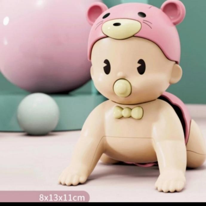 Mainan Anak Boneka Dot Bayi Merangkak Lengkap Dengan Suara+Lampu ...