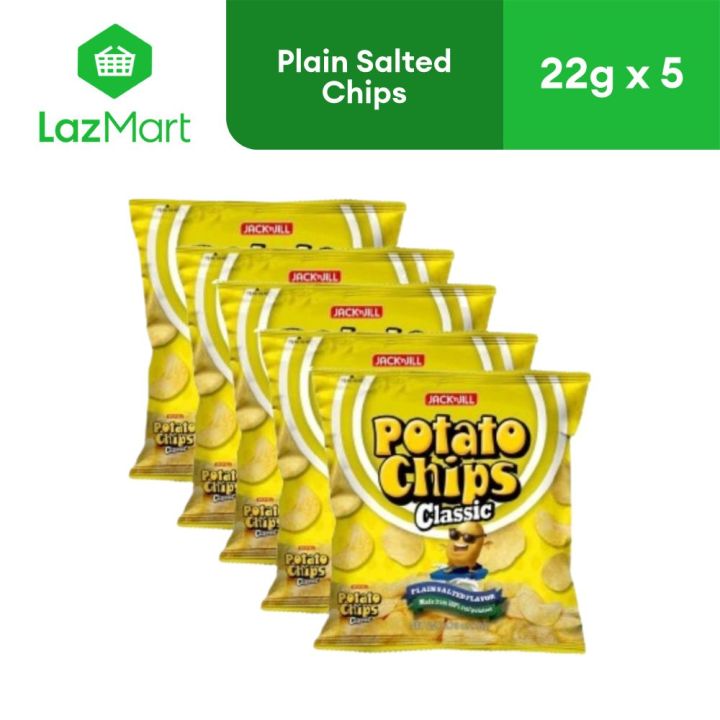 Jnj Potato Chips Plain Salted 22g - Pack of 5 | Lazada PH