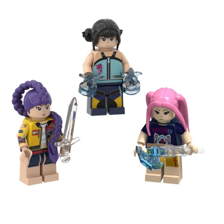 MOC Bricks KPop Demon Hunters Series Mila Zoey Rumi Figures Model Assembled Building Blocks ...