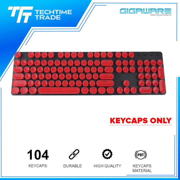 Gigaware Acrylic Double Shot Keycaps Round Typewriter Style for ...