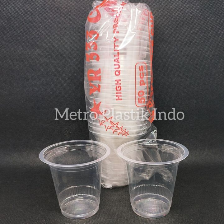 Gelas Plastik Bening 10oz 50pcs | Cup Plastik Minuman 10 Oz 50pcs | Lazada Indonesia