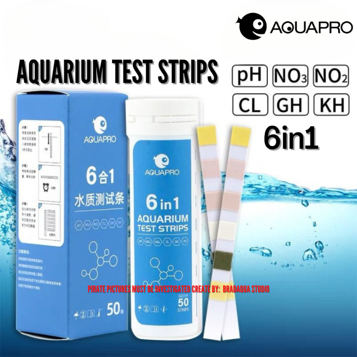 AQUAPRO Aquarium Test Strips 6 in 1 for Freshwater & Saltwater- Fish ...