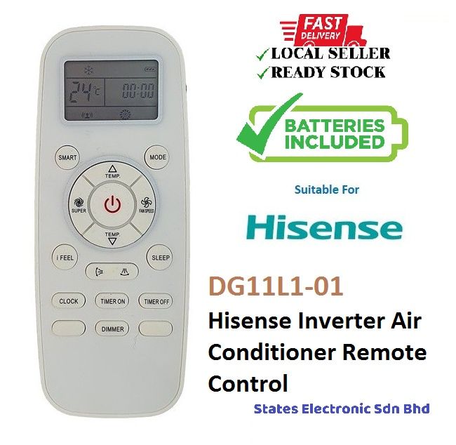 Hisense Inverter Air Conditioner Remote Control (DG11L1-01) | Lazada