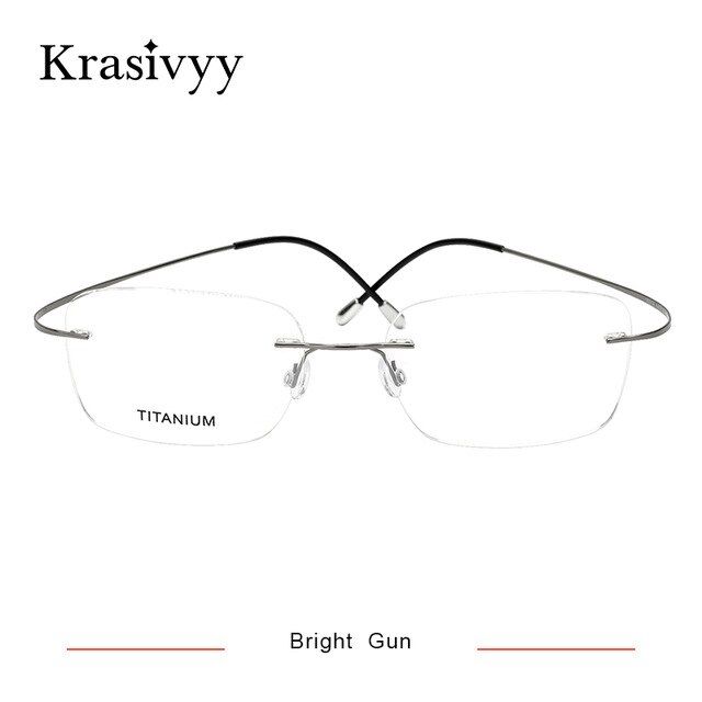 Pure Titanium Rimless Glasses Frame Men Prescription Eyeglasses Germany
