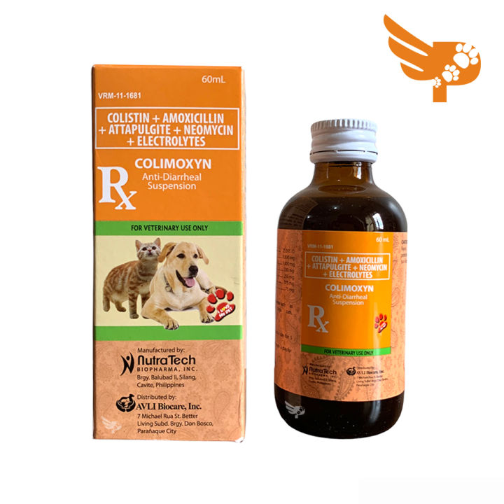 Colimoxyn 60ml - Anti Diaarheal for Dogs, Cats, Guinea Pigs, Rabbits ...