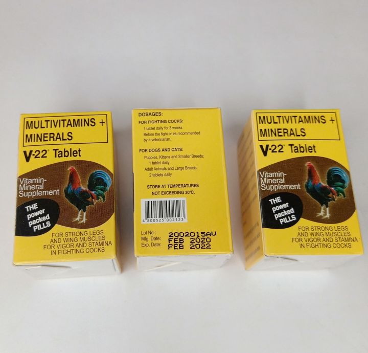 [SOUTH VET ] 3 BOX V22 30 TABLETS VITAMIN - MINERAL SUPPLEMENT FOR ...