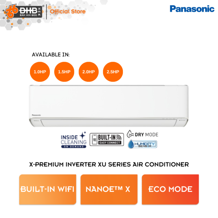 Panasonic X-Premium Inverter R32 XU Series Air Conditioner 1.0HP 1.5HP ...