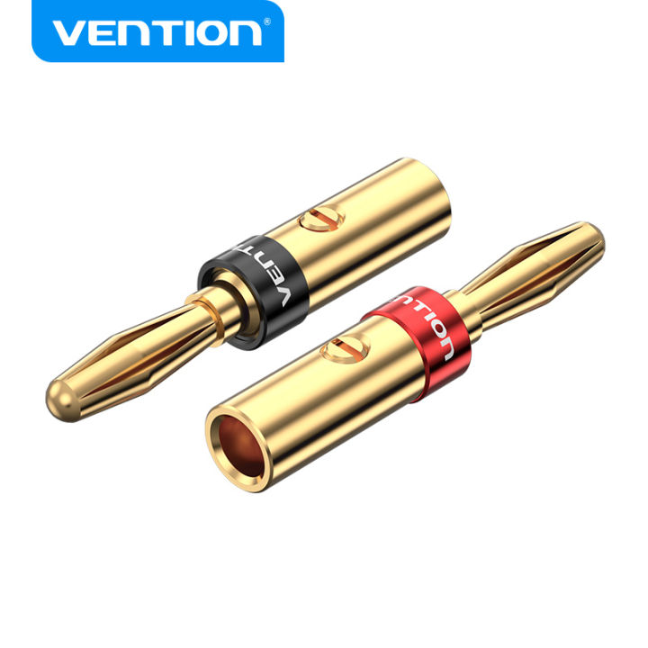 Vention 4PCS Banana Plug Connector Gold Plated Head Terminals Speaker ...